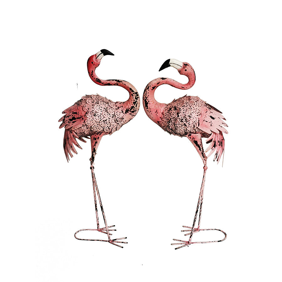 Set/2 Asst Rust-Pink Flamingo Statues 38x20x96/37x20x91.5cm – Dropship ...