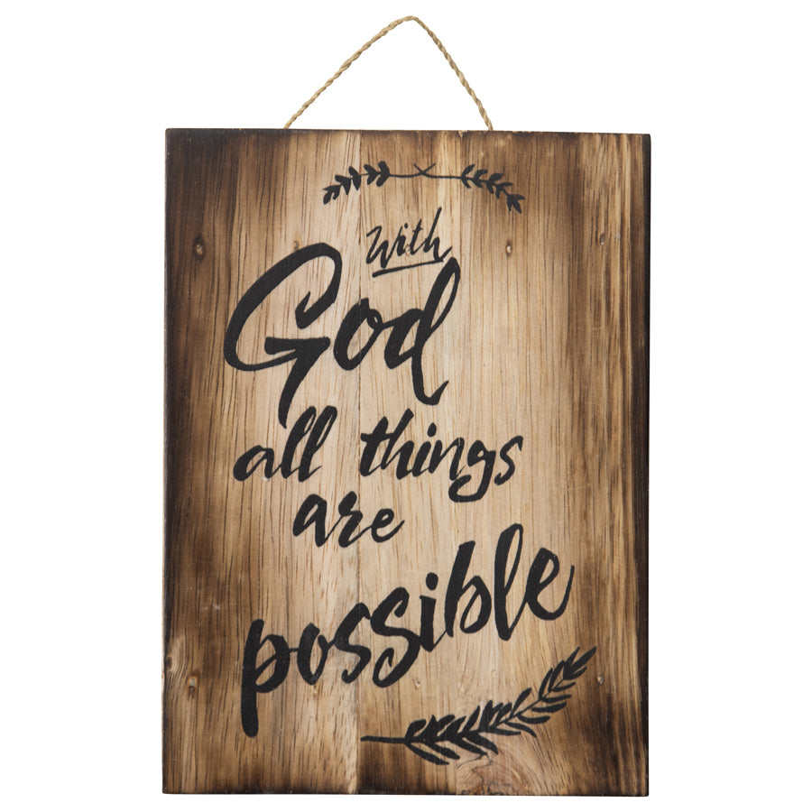 Handmade 'All Things Are Possible' Sign Wall Art – Dropship Order